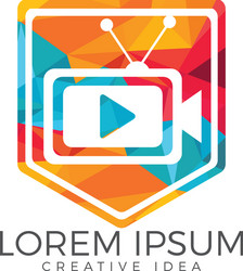 Tv media logo design Royalty Free Vector Image