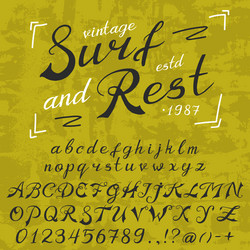 Vintage font handwritten alphabet sign painter Vector Image