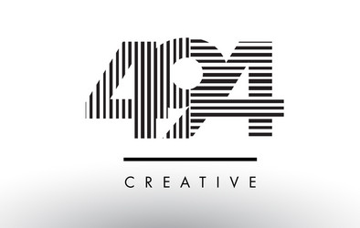 380 black and white lines number logo design Vector Image