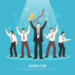 Business team lift up growth chart Royalty Free Vector Image