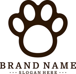 Dog foot logo design template icon Royalty Free Vector Image