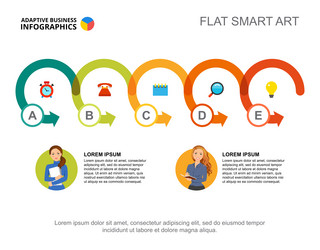 Five arrows process chart template Royalty Free Vector Image