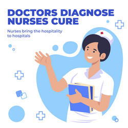 Hand drawn nursing school design template Vector Image