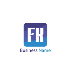 Initial fk letter logo template design Royalty Free Vector