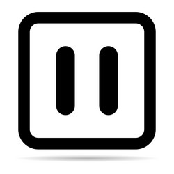 Stop and pause icon with shadow interface media Vector Image