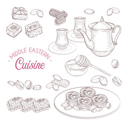 Middle eastern cuisine Royalty Free Vector Image