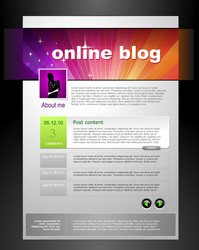 Cute blog landing page template design Royalty Free Vector