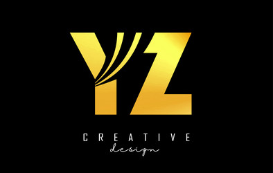 Creative blue letters yz y z logo with leading Vector Image