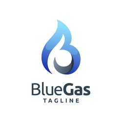Biogas or blue gas logo design Royalty Free Vector Image