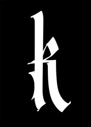 Letter k in gothic style alphabet symbol Vector Image