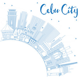 Cebu city philippines skyline with gray buildings Vector Image