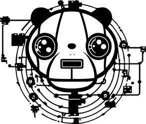 Panda tech template for logo or print cyber Vector Image