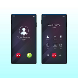 Phone call screen interface Royalty Free Vector Image