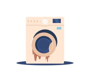 Open washing machine composition Royalty Free Vector Image