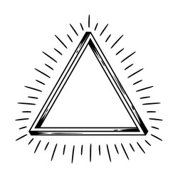 Penrose impossible tribar triangle engraving Vector Image