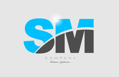 Rainbow colored alphabet combination letter sm s Vector Image