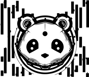 Panda tech template for logo or print cyber Vector Image