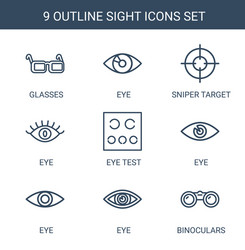 13 sight icons Royalty Free Vector Image - VectorStock