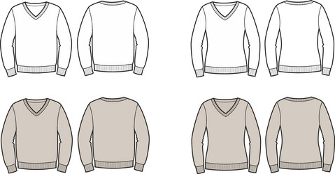 Mans jumper front and back Royalty Free Vector Image