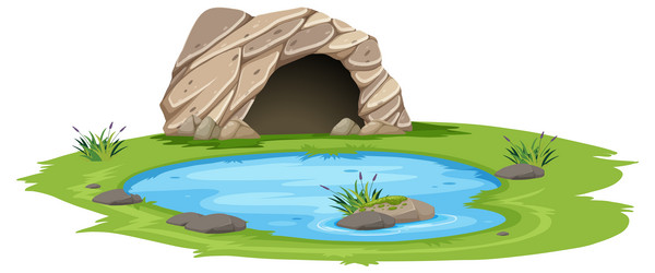 Set of isolated cave cartoon Royalty Free Vector Image