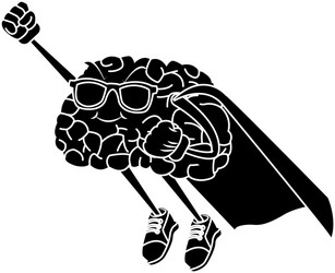 Super hero brain cartoon Royalty Free Vector Image