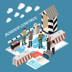 Border control concept immigration officer Vector Image