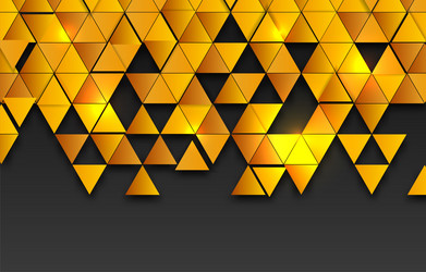 Gold gradient triangle background template Vector Image