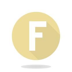 Modern flat icon with letter f Royalty Free Vector Image