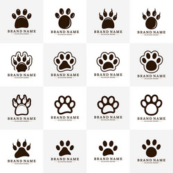 Dog foot logo design template icon Royalty Free Vector Image