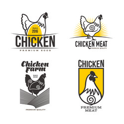 Pollo labels fast food chicken logotypes badges Vector Image