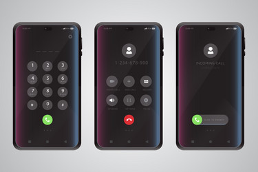 Realistic phone call screen interface Royalty Free Vector