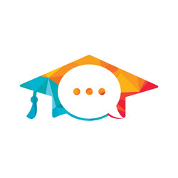 Graduation hat with chat bubble icon logo design Vector Image