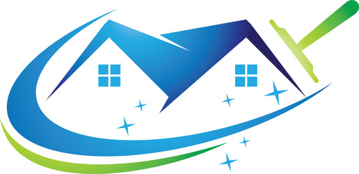 House cleaning and service logo Royalty Free Vector Image