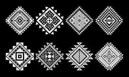 Aztec geometric seamless patterns tribal black Vector Image