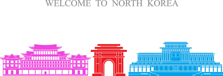 North korea text design calligraphy Royalty Free Vector