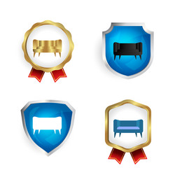 Abstract modern chair badge and label collection Vector Image