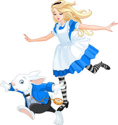 Alice and rabbit Royalty Free Vector Image - VectorStock