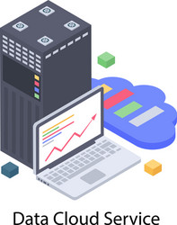 Isometric icon of cloud data analytics Royalty Free Vector