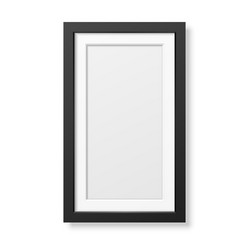 Realistic vertical black frame hanging Royalty Free Vector