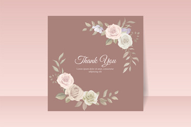 Thank you card design on a flower theme Royalty Free Vector