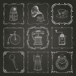 Huge set of vintage styled design hipster icons Vector Image