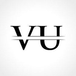 Initial vu letter logo modern typography template Vector Image