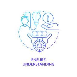 Ensure understanding concept icon Royalty Free Vector Image