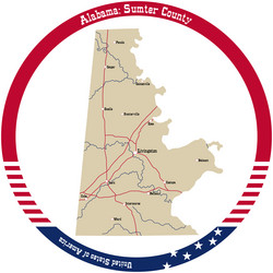 Map of sumter county in alabama usa Royalty Free Vector