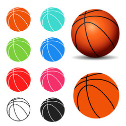 Different colors icons ball Royalty Free Vector Image