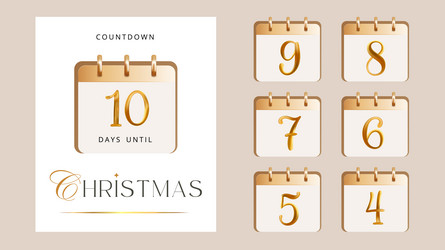 3d gold elegant december calendar christmas Vector Image