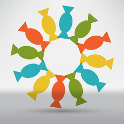 Candys in a wrapper circle Royalty Free Vector Image