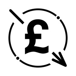 Cost reduction- decrease pound icon symbol Vector Image