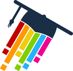 Pixel education logo icon design Royalty Free Vector Image