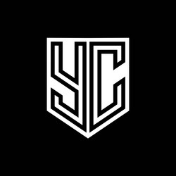 Yc logo letter monogram with triangle slice Vector Image